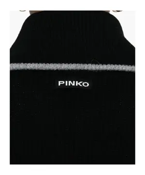 Pinko Zip-front Ribbed Knit Sweater