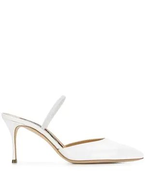 SERGIO ROSSI Godiva Leather Heel Pumps - White