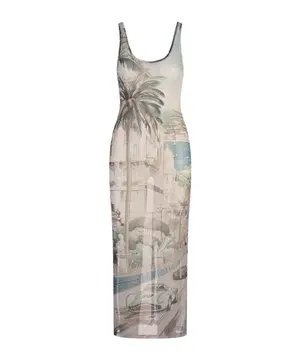 Philipp Plein Tank Top Long Dress - Nude