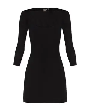 Dsquared2 Crewneck Mini Dress With Decorative Neckline Detail