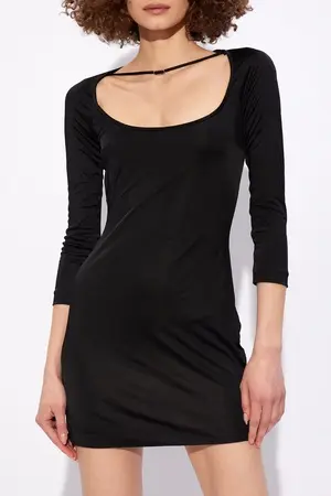 Dsquared2 Crewneck Mini Dress With Decorative Neckline Detail