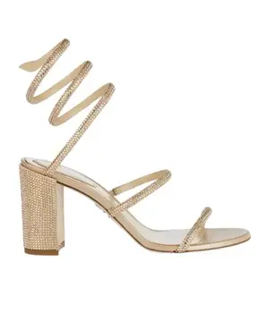 Rene Caovilla Thick Heeled Sandals - Nude