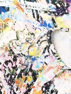 Dsquared2 Abstract-print Gathered-detail Midi Dress