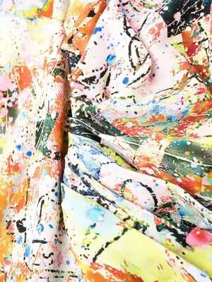 Dsquared2 Abstract-print Gathered-detail Midi Dress