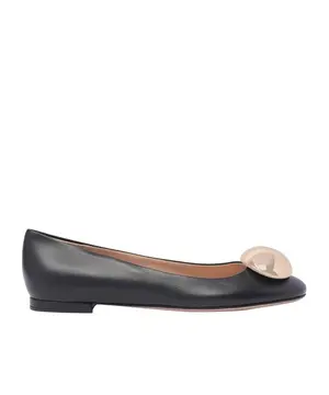 GIANVITO ROSSI Round Toe Slip-on Ballerina Shoes - Black