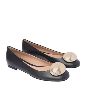 GIANVITO ROSSI Round Toe Slip-on Ballerina Shoes