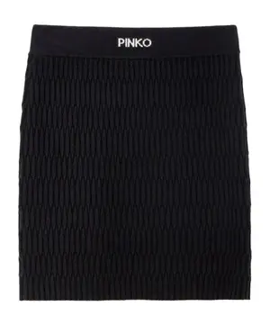Pinko Geometric Patterned Double-flap Miniskirt - Black