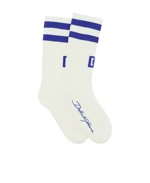 Dolce & Gabbana Dg Logo Stripe Crew Socks