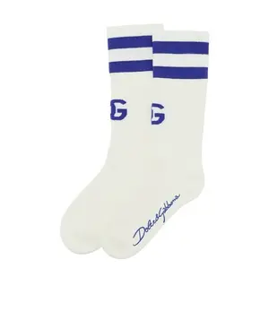 Dolce & Gabbana Dg Logo Stripe Crew Socks