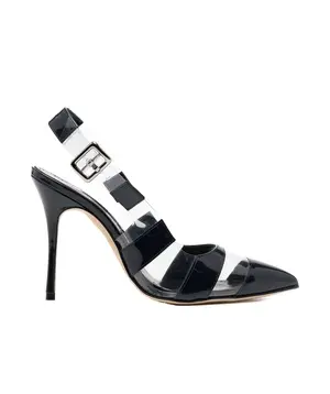 Manolo Blahnik Uxra 70mm Slingback Pumps - Black
