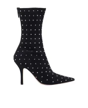 Paris Texas 100mm Crystal-embellished Pointed Boots - Black