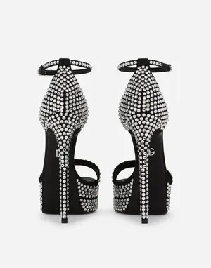 Dolce & Gabbana Dolce Gabbana Embellished Satin Platform Sandals