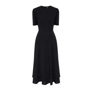 POST MERIDIEM Chiffon Midi Dress With Rhinestones