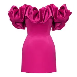 POST MERIDIEM Fuchsia Meringue Mini Dress - Red