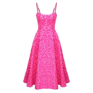 POST MERIDIEM Fuchsia Jacquard Fitted Corset Bustier Dress - Pink