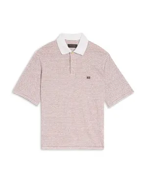 WALES BONNER Linen & Cotton Stripe Polo Shirt