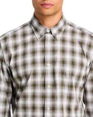 BOSS Liam Cotton Check Button Collar Shirt