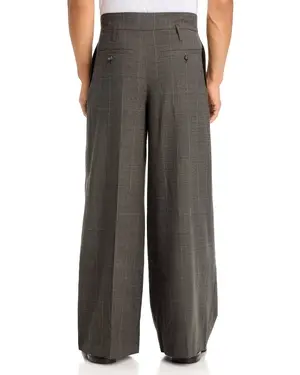 Simone Rocha Relaxed Fit Wide Leg Wool Blend Pants