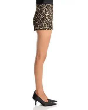 Alice + Olivia Hera Metallic Butterfly Jacquard Shorts