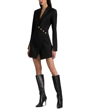 Alice + Olivia The Sculpt Wool Blend Asymmetrical Blazer Dress