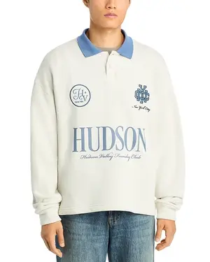 PACSUN Hudson Cotton Relaxed Logo Rugby Shirt
