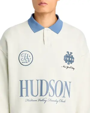 PACSUN Hudson Cotton Relaxed Logo Rugby Shirt