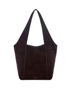 Rag & Bone Brayton Large Suede Shopper Tote Bag - Chocolate