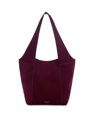 Rag & Bone Brayton Large Suede Shopper Tote Bag - Deep Berry