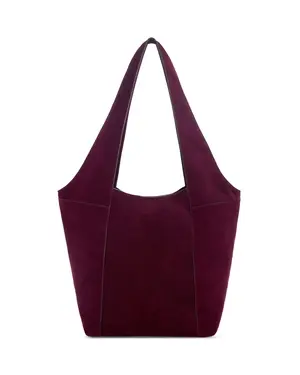 Rag & Bone Brayton Large Suede Shopper Tote Bag - Deep Berry