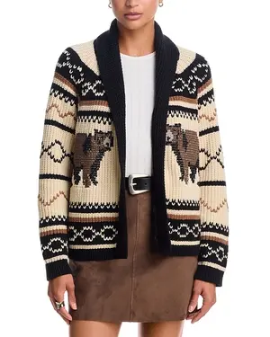 The Great. The Bear Lodge Open Cardigan Sweater - Black