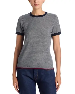 Majestic Filatures Cashmere Striped Short Sleeve Tee