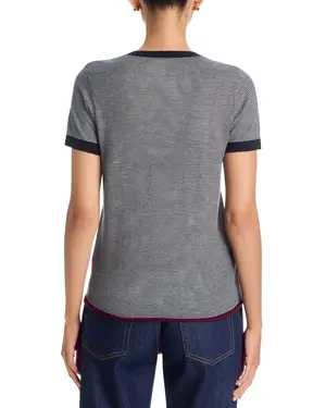 Majestic Filatures Cashmere Striped Short Sleeve Tee