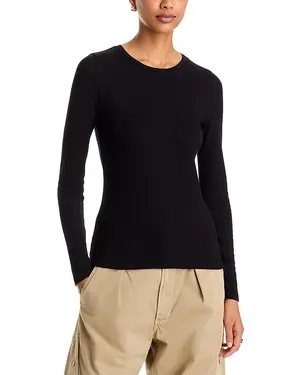 Majestic Filatures Soft Touch Rib Long Sleeve Crewneck Tee Noir