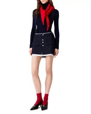 Maje Amila Contrast Tweed Skort