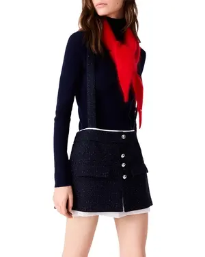 Maje Amila Contrast Tweed Skort