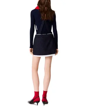 Maje Amila Contrast Tweed Skort