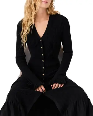 Maje Ritakette Ruffled Knit Maxi Dress