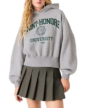Maje Embroidered Logo Hoodie Sweatshirt