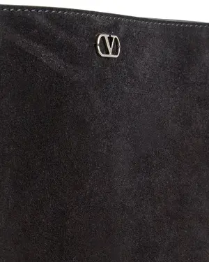 Valentino Garavani Vlogo Nellcote Fringe Suede Medium Shoulder Bag
