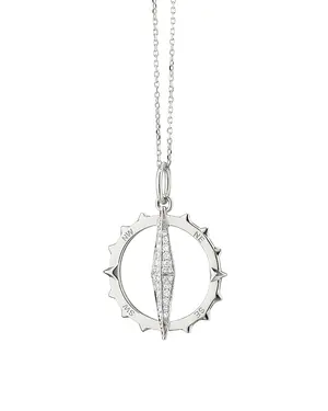 Monica Rich Kosann White Sapphire Large Points North Compass Pendant Necklace, 18 - Sterling Silver