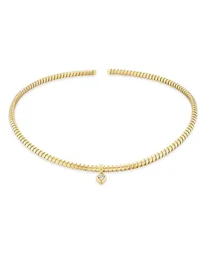 Marina B 18k Yellow Lina Diamond Drop Collar Necklace, 0.13 Tcw - Gold