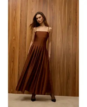 French Connection Slinky Satin Pleated Dress