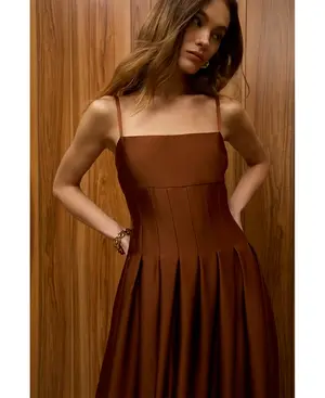 French Connection Slinky Satin Pleated Dress