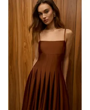 French Connection Slinky Satin Pleated Dress
