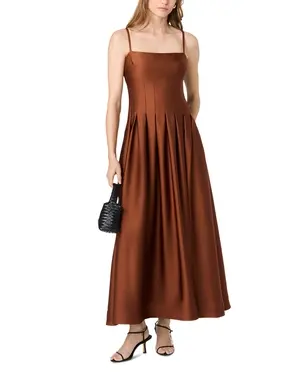 French Connection Slinky Satin Pleated Dress