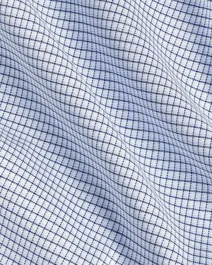 David Donahue Slim Fit Stretch Twill Micro Check Dress Shirt