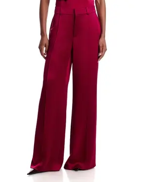 Cinq À Sept Jyn High Rise Wide Leg Pants - Beet Red