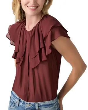 Paige Lucia Ruffled Georgette Blouse