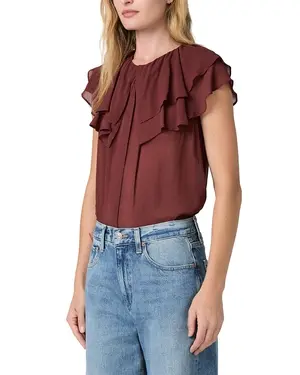 Paige Lucia Ruffled Georgette Blouse