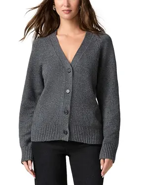 Paige Hikari V Neck Cardigan Sweater - Dark Heather Grey